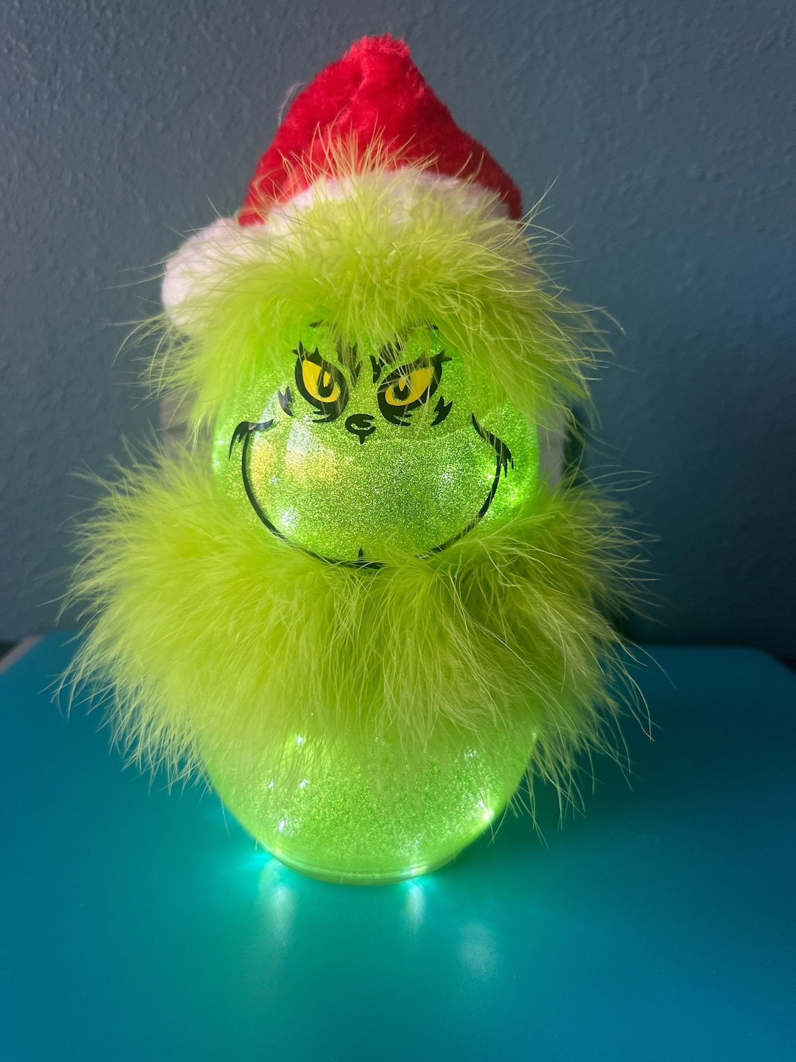 Fish Bowl Grinch/christmas Decor/grinch Holidays Decor/ Light up Grinch ...