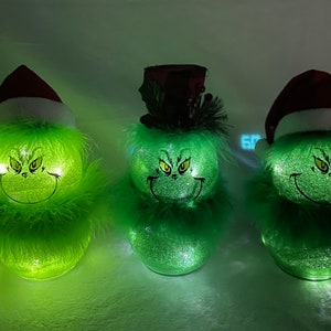 Fish Bowl Grinchchristmas Decorgrinch Holidays Decorlight - Etsy