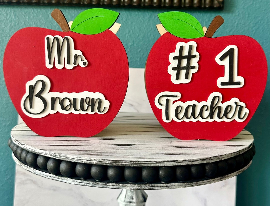 Teacher Wooden Apple/teacher Appreciation Gift/apple Pencil Holder ...