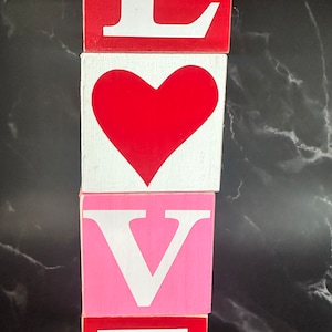 Set/valentine's Day Stacking Wooden Blocks // Valentine's Day Tiered ...