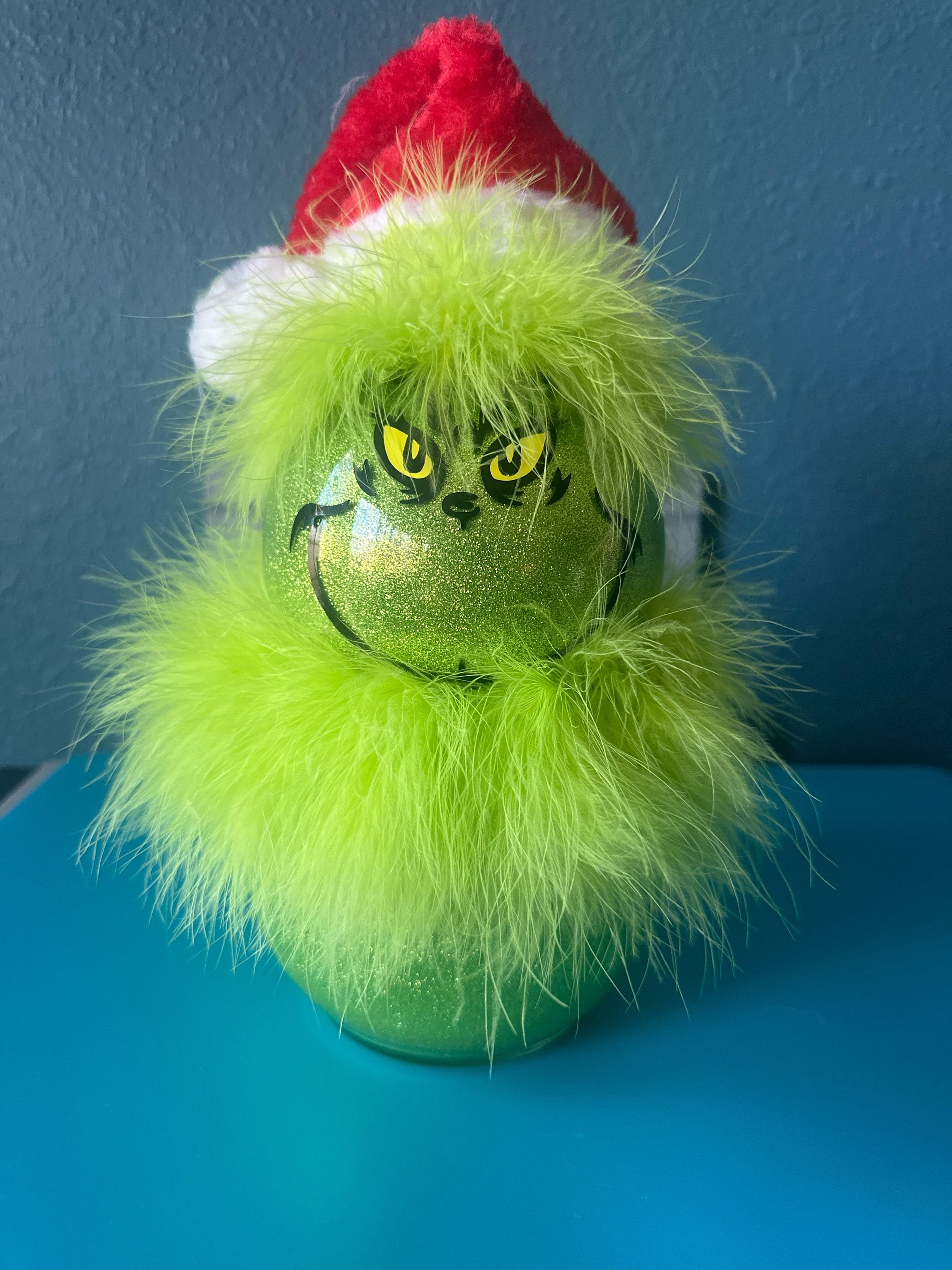 Fish Bowl Grinch/christmas Decor/grinch Holidays Decor/ Light up Grinch ...