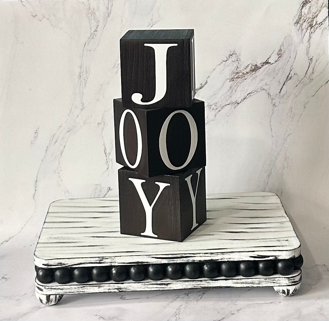 Stacked Wood Decor/2.25 Wooden Block Set/ Farmhouse Style/ Home Decor ...