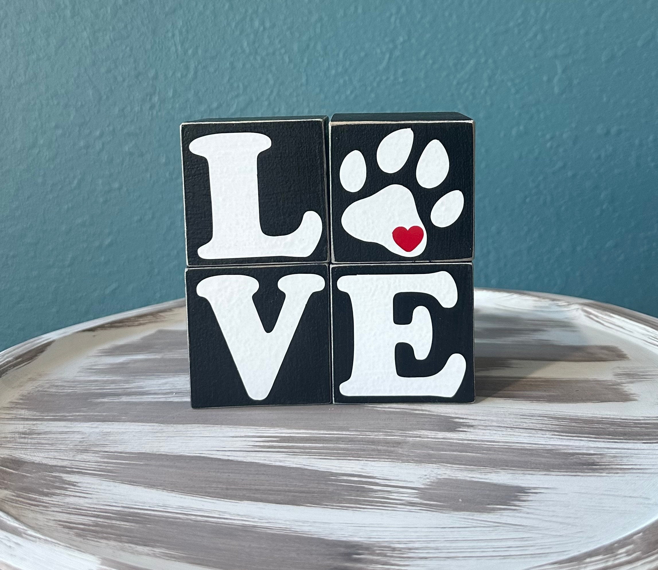 Dog Decor/wood Blocks/tiered Tray Decor/wood Decor/mantle Decor/paw ...