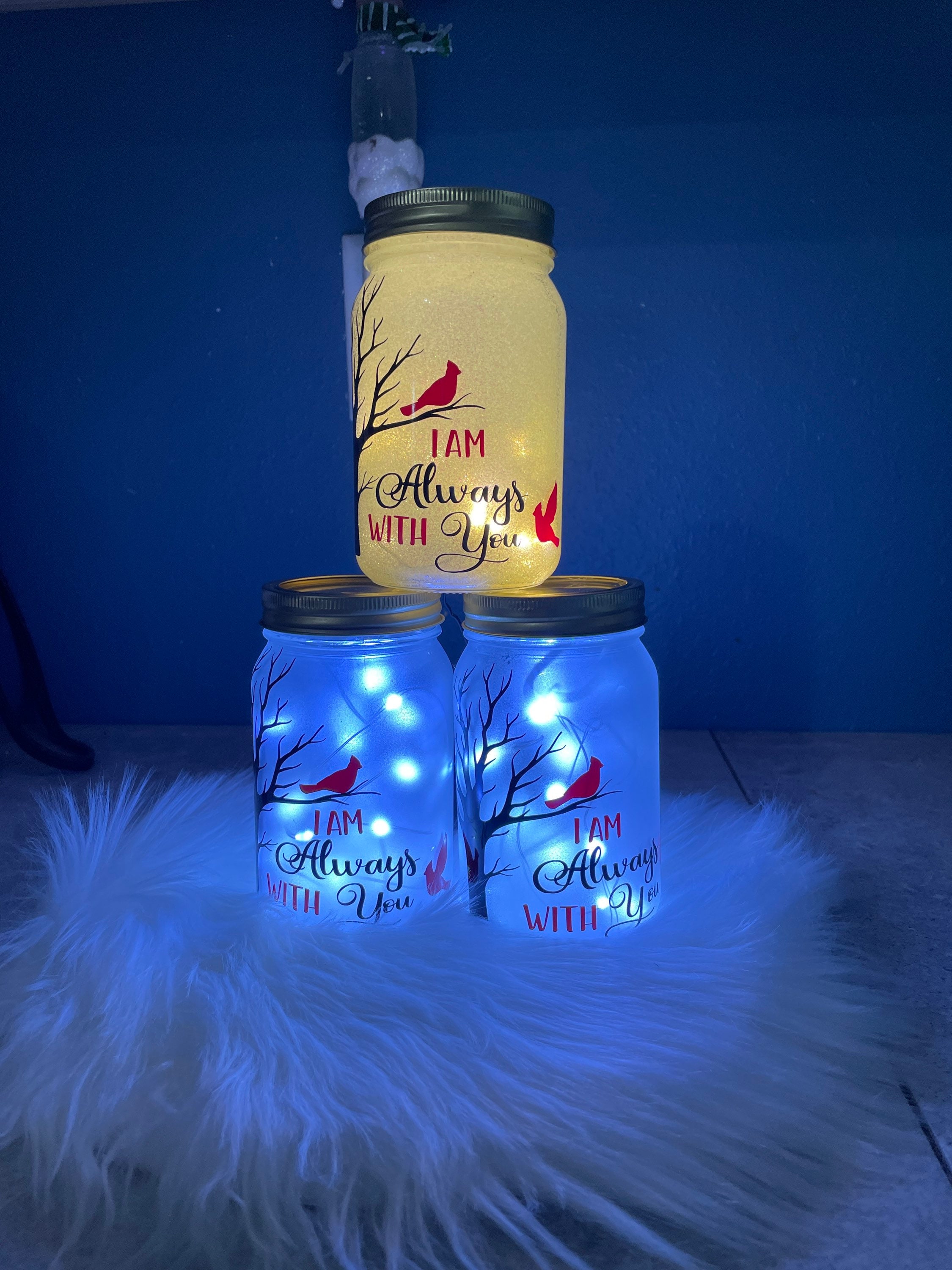 Memorial Jar Cardinal Iam Always With You|memorial Glow Jar|always With ...