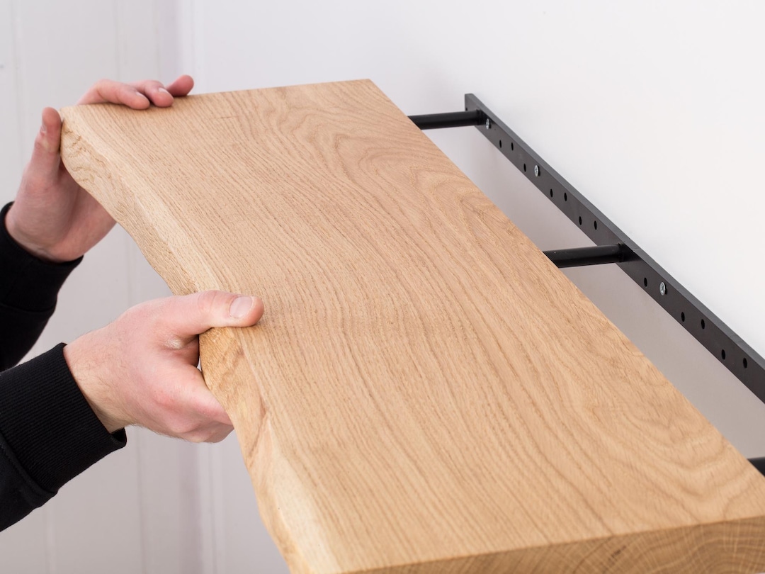 Floating Ash Shelves Made to Order, Long Bookshelf With Heavy Duty ...