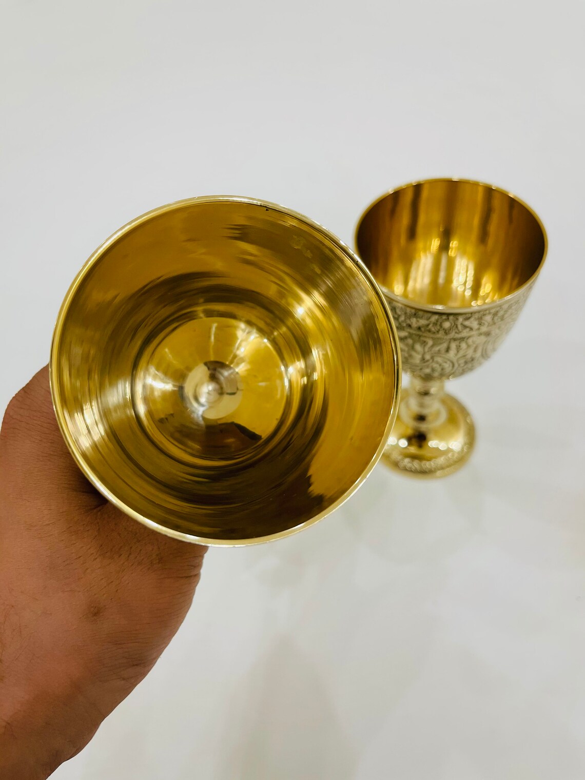 Vintage Handmade Brass King's Royal Chalice Embossed Cup 6 - Etsy