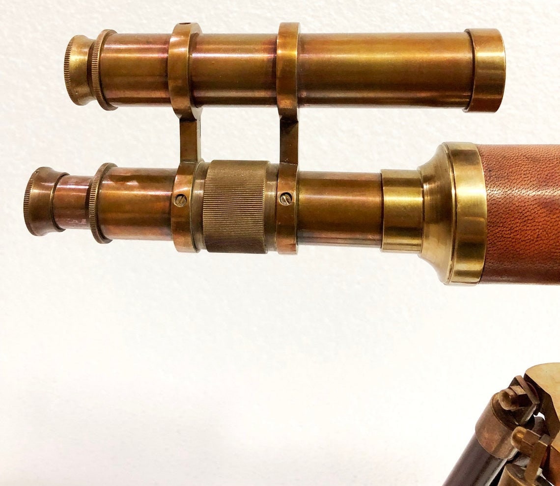 Nautical Antique Marine Brass Double Barrel 18 Telescope With ...