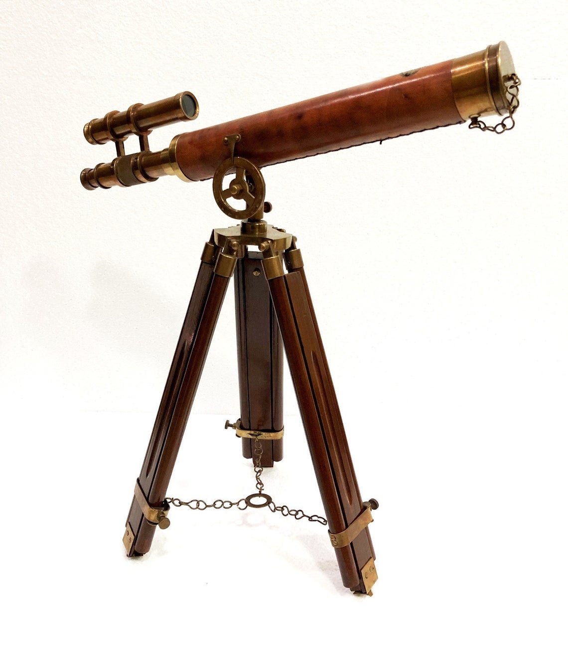 Nautical Antique Marine Brass Double Barrel 18 Telescope With ...