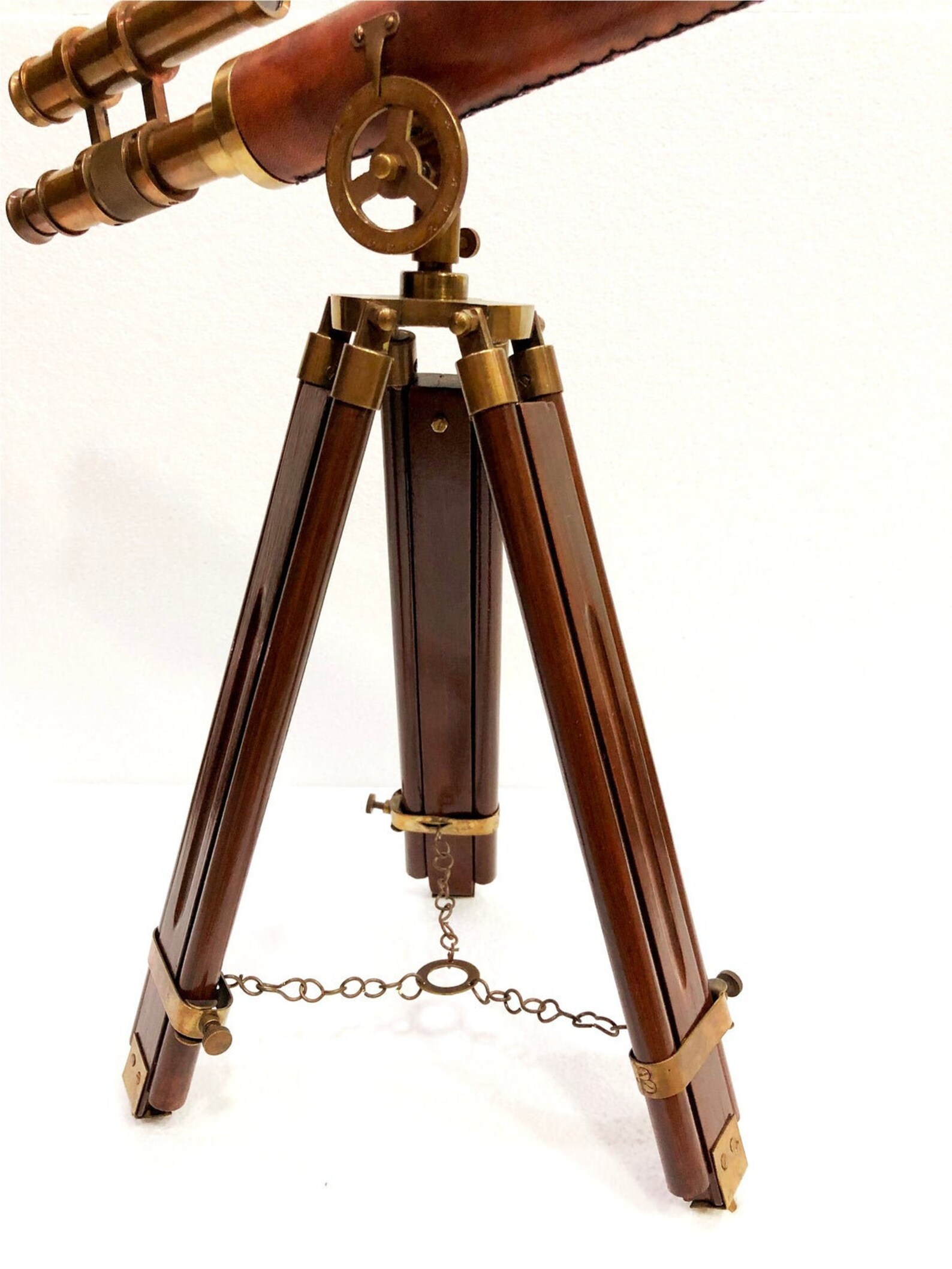 Nautical Antique Marine Brass Double Barrel 18 Telescope With ...