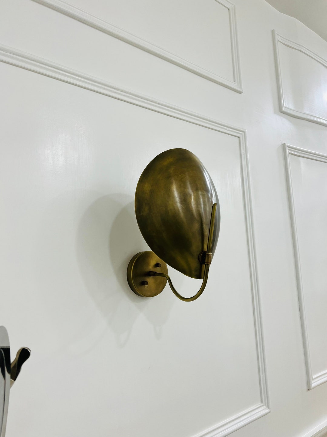 Handmade Brass Disk Wall Sconce - Mid Century Modern Light Fixture - Etsy