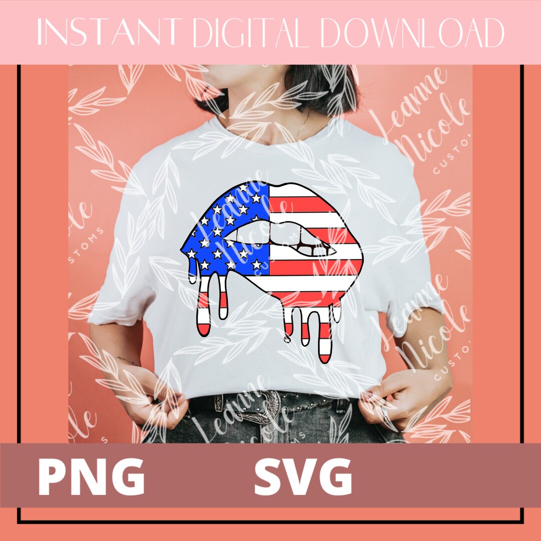 Patriotic Lips PNG SVG Design Digital Download American 4th of July Png ...