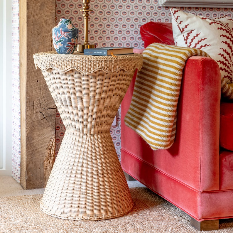 Rattan Damru Side Table - Etsy