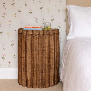 Shell Rattan Bedside Table/storage Basket - Etsy