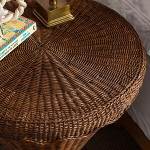Damru Rattan Side Table (teak) - Etsy