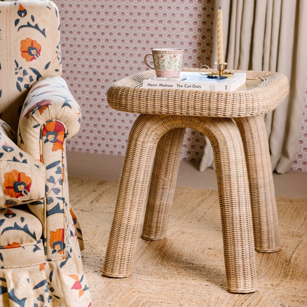Rattan Side Table - Etsy