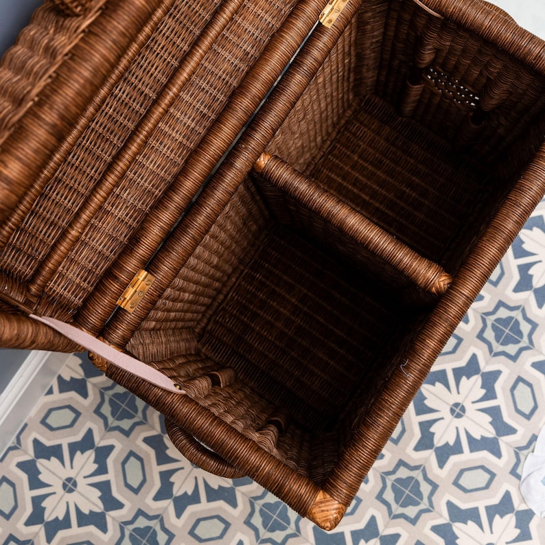 Chest Rattan Laundry Basket / Hamper (teak) - Etsy