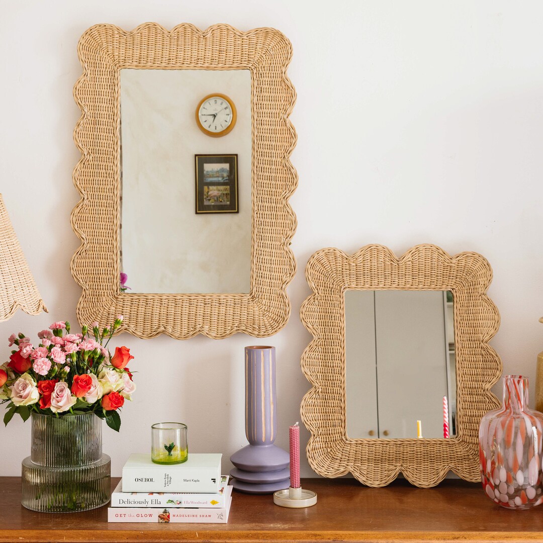Rattan Mimi Scalloped Mirror Medium - Etsy