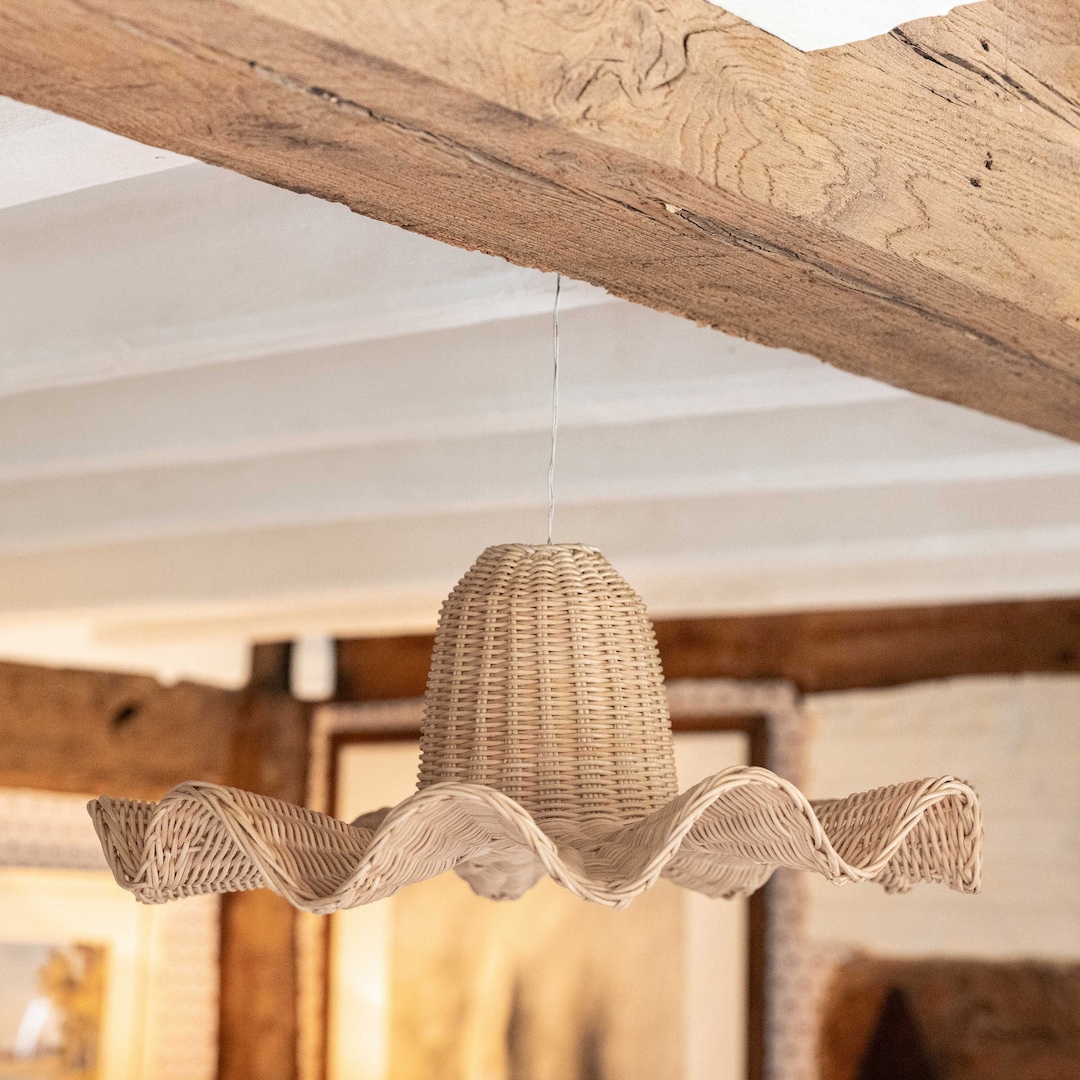 Luna Rattan Pendant/wicker Ceiling Light large - Etsy