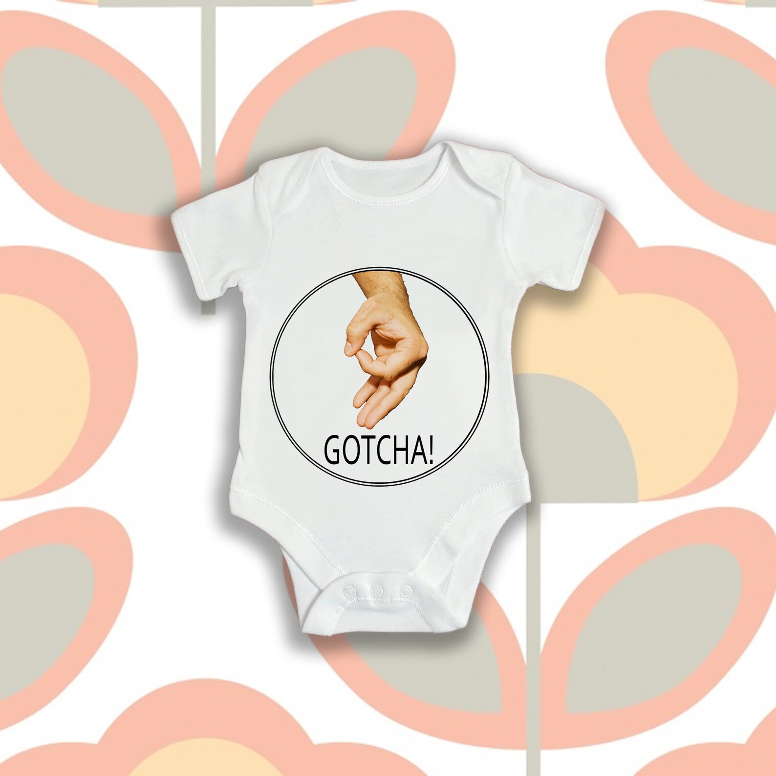 Circle Game Gotcha Finger Thumb Sign Prank Baby Grow Body Suit Vest ...