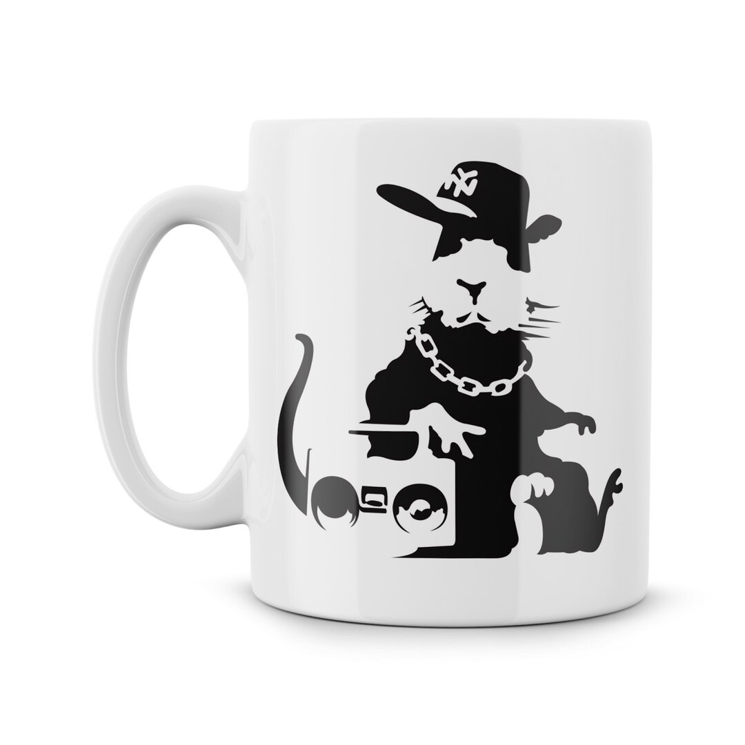Banksy Inspired Hip Hop Rapper Gangster Rat Street Art Graffiti Gift ...
