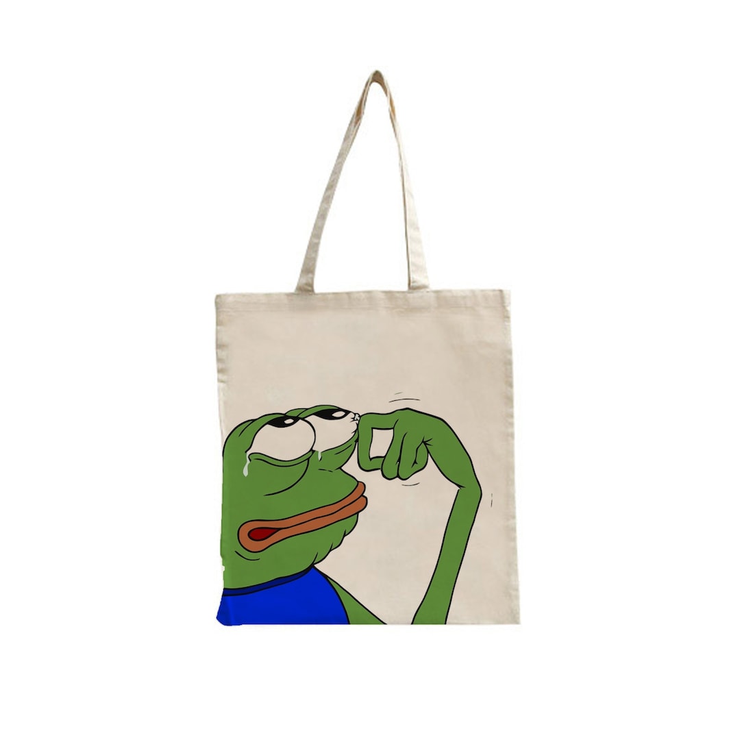 Pepe the Frog Crying Dank Meme Gift Bag Unique Funny Reusable Tote ...