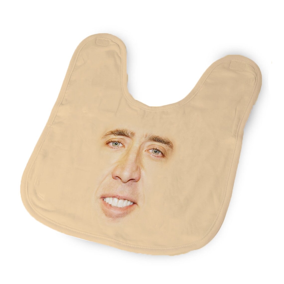 Nic Cage Creepy Face Nicolas Cage Funny Unique Infant Bib Drool Bib ...