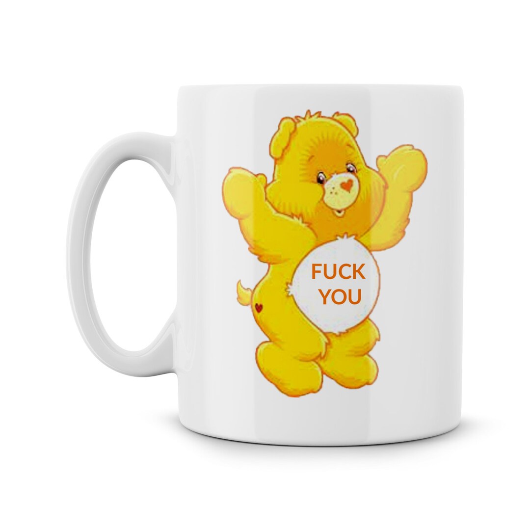 Swear Bear Cute Yellow Swearing Bear Gift Meme Funny Geek Nerd 11oz ...
