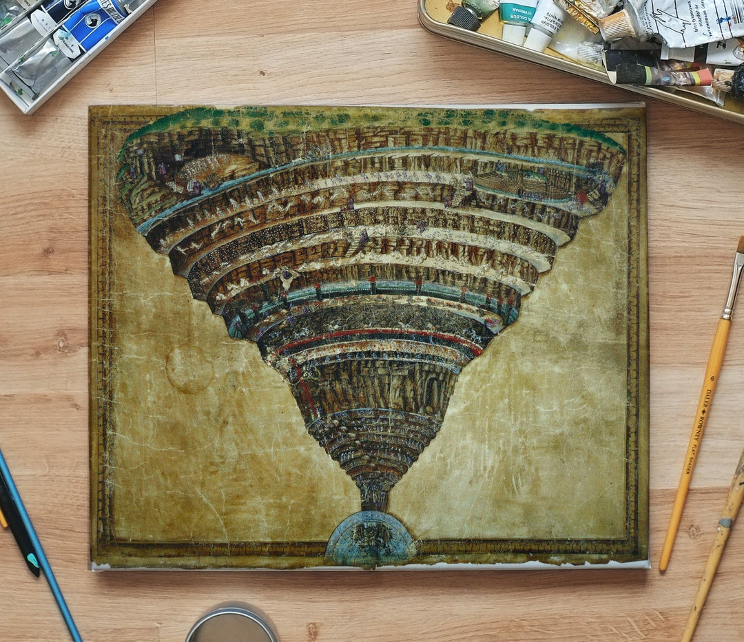 Divine Comedy Botticelli Dante's Inferno Print of Painting, Unframed ...