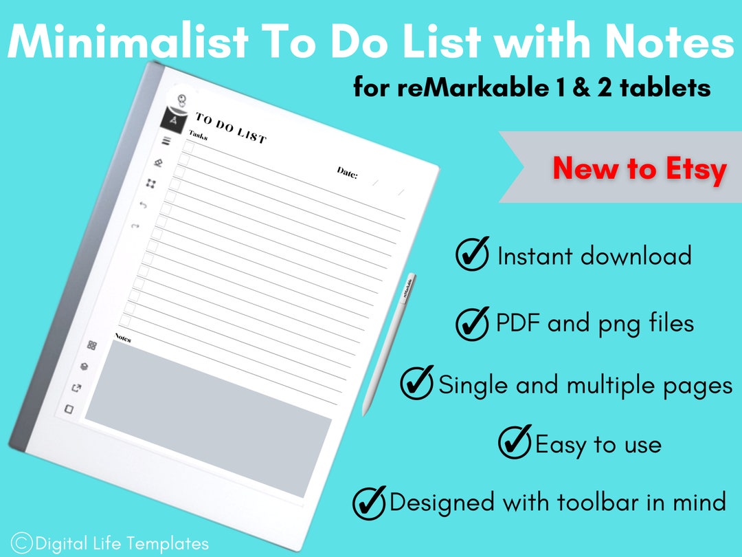 Remarkable to Do List With Notes Template Instant Download - Etsy