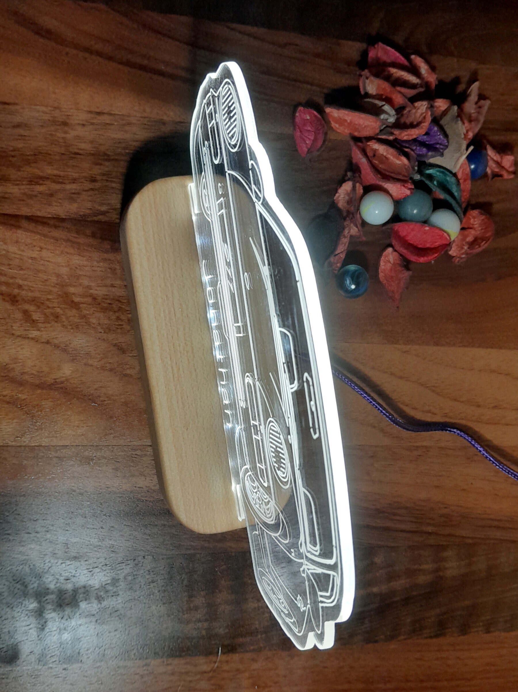 Sports Car Led Light With Personalisation Led Night Lamp Led Desk Lamp ...