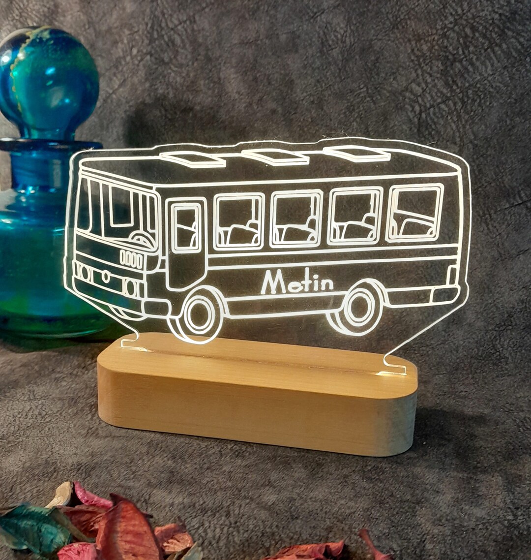 Classic Passenger Bus Led Light With Personalisation | Led Night Lamp ...
