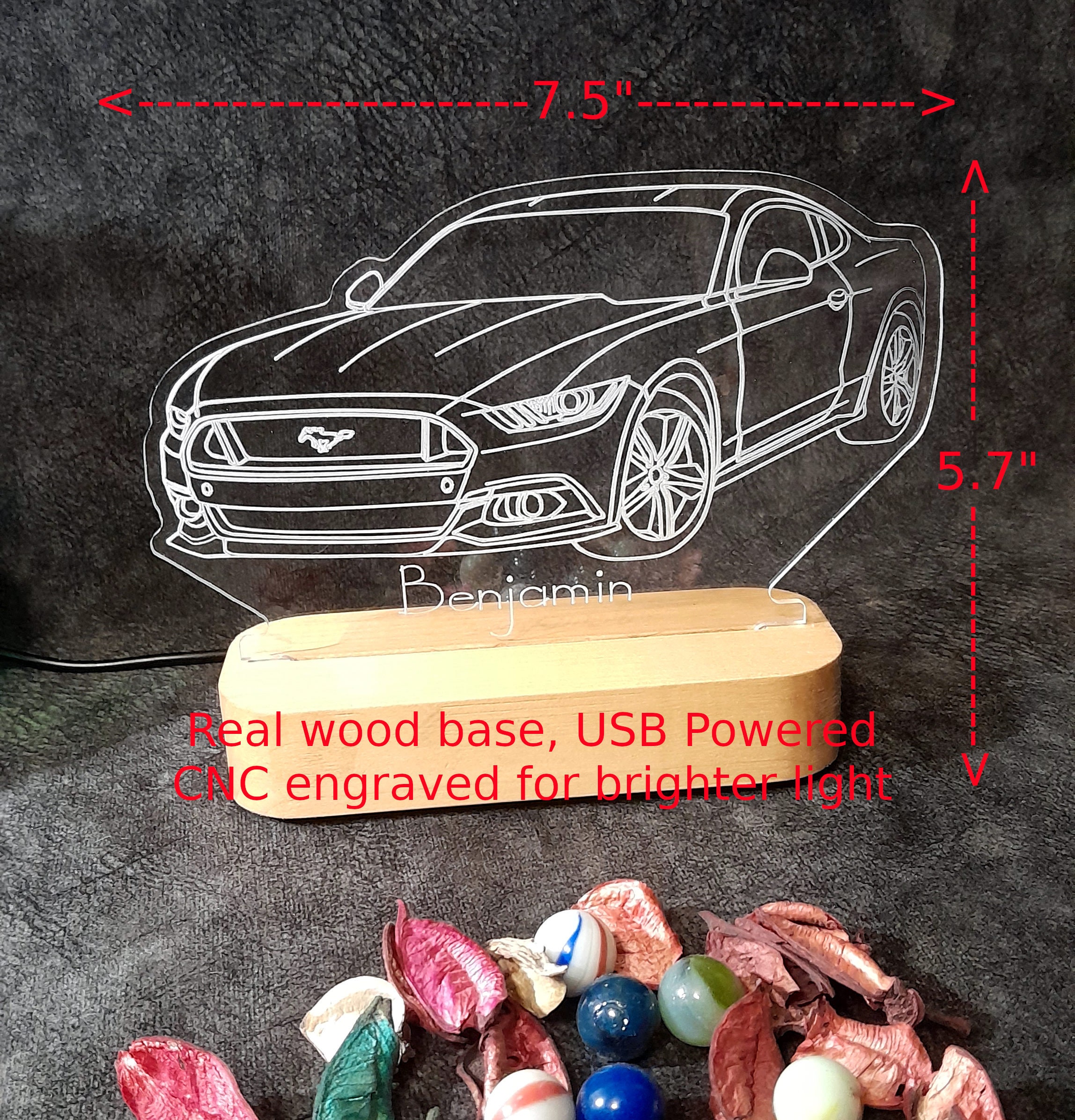 Sports Car Led Light With Personalisation Led Night Lamp Led Desk Lamp ...