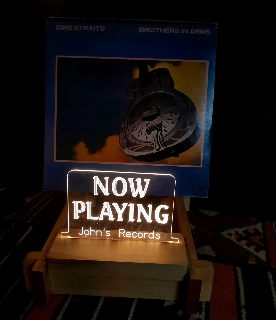 Vinyl Record LP Storage With Now Playing Led Sign - Etsy