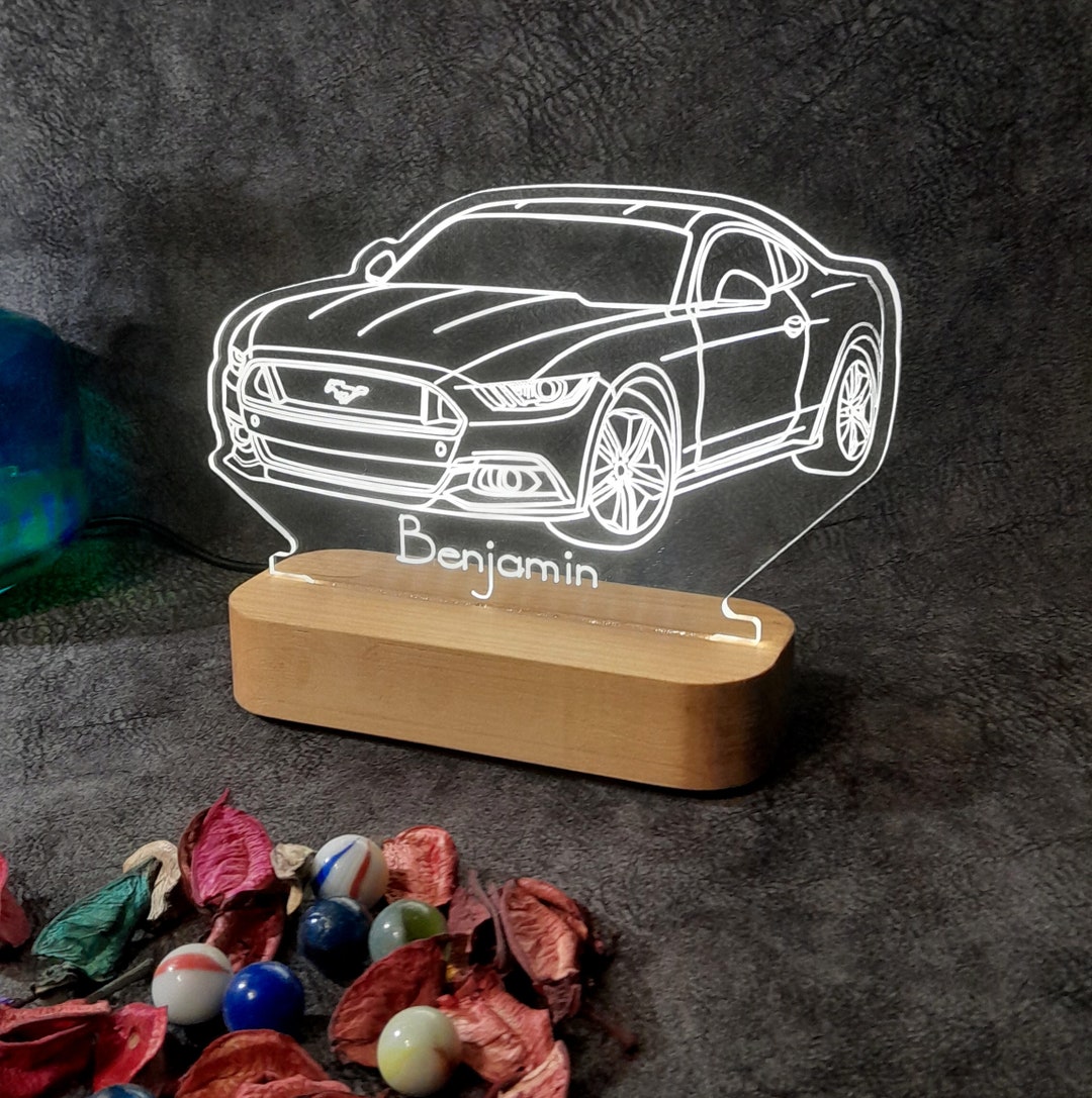 Sports Car Led Light With Personalisation - Led Night Lamp - Led Desk ...