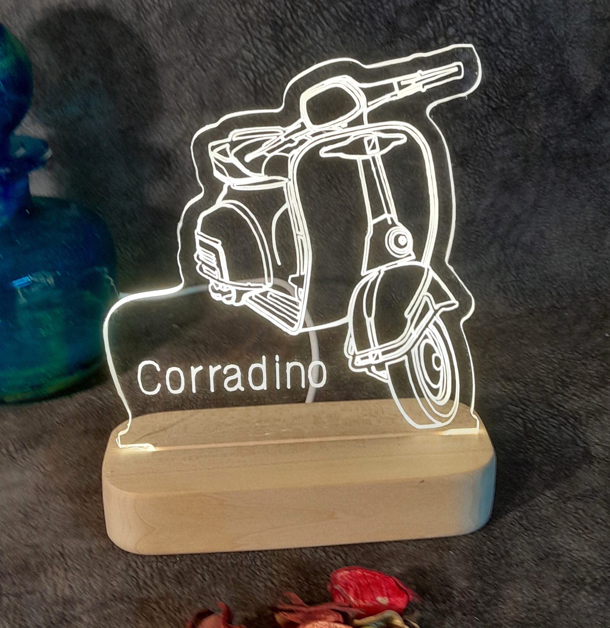 Classic Scooter Led Light With Personalisation Led Night Lamp - Etsy