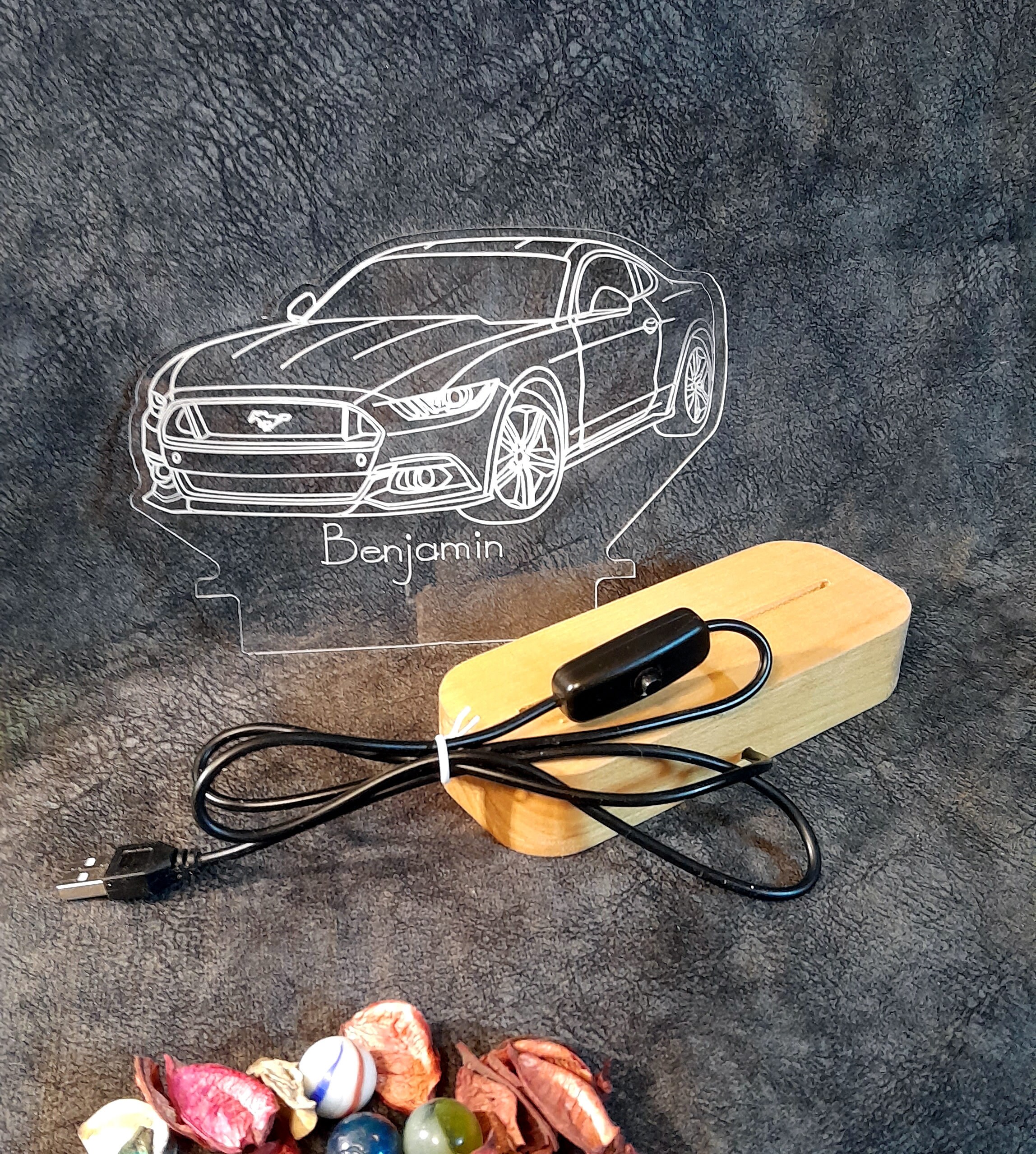 Sports Car Led Light With Personalisation Led Night Lamp Led Desk Lamp ...