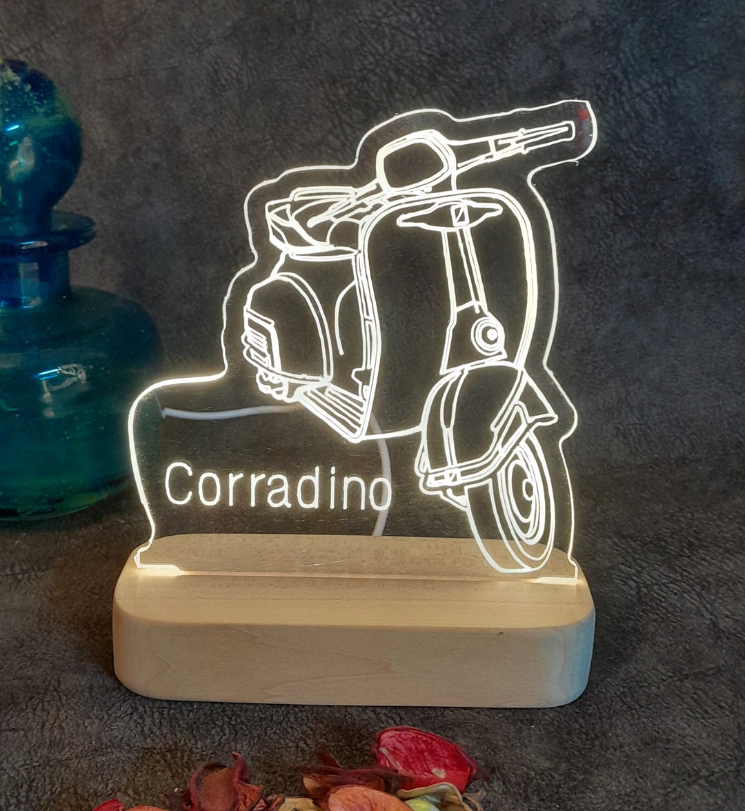 Classic Scooter Led Light With Personalisation | Led Night Lamp - Etsy