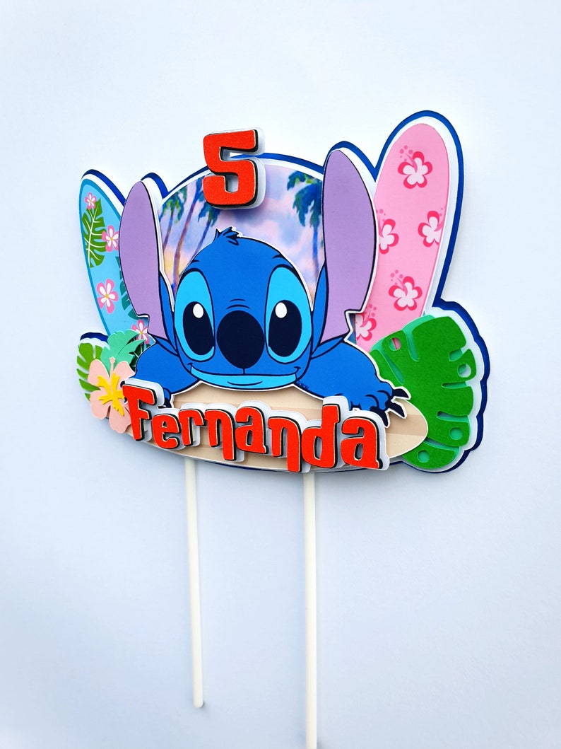 Personalised Stitch Cake Topper 3D With Name and Age - Etsy
