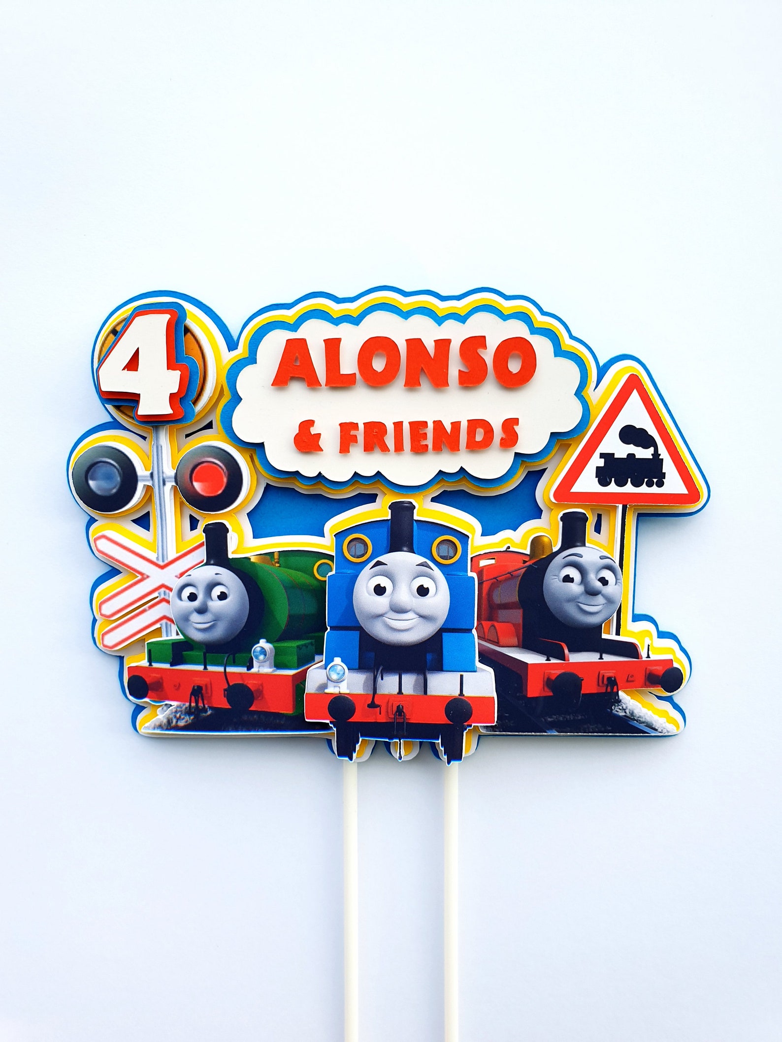 Personalised Thomas & Friends Cake Topper 3D With Name and Age - Etsy
