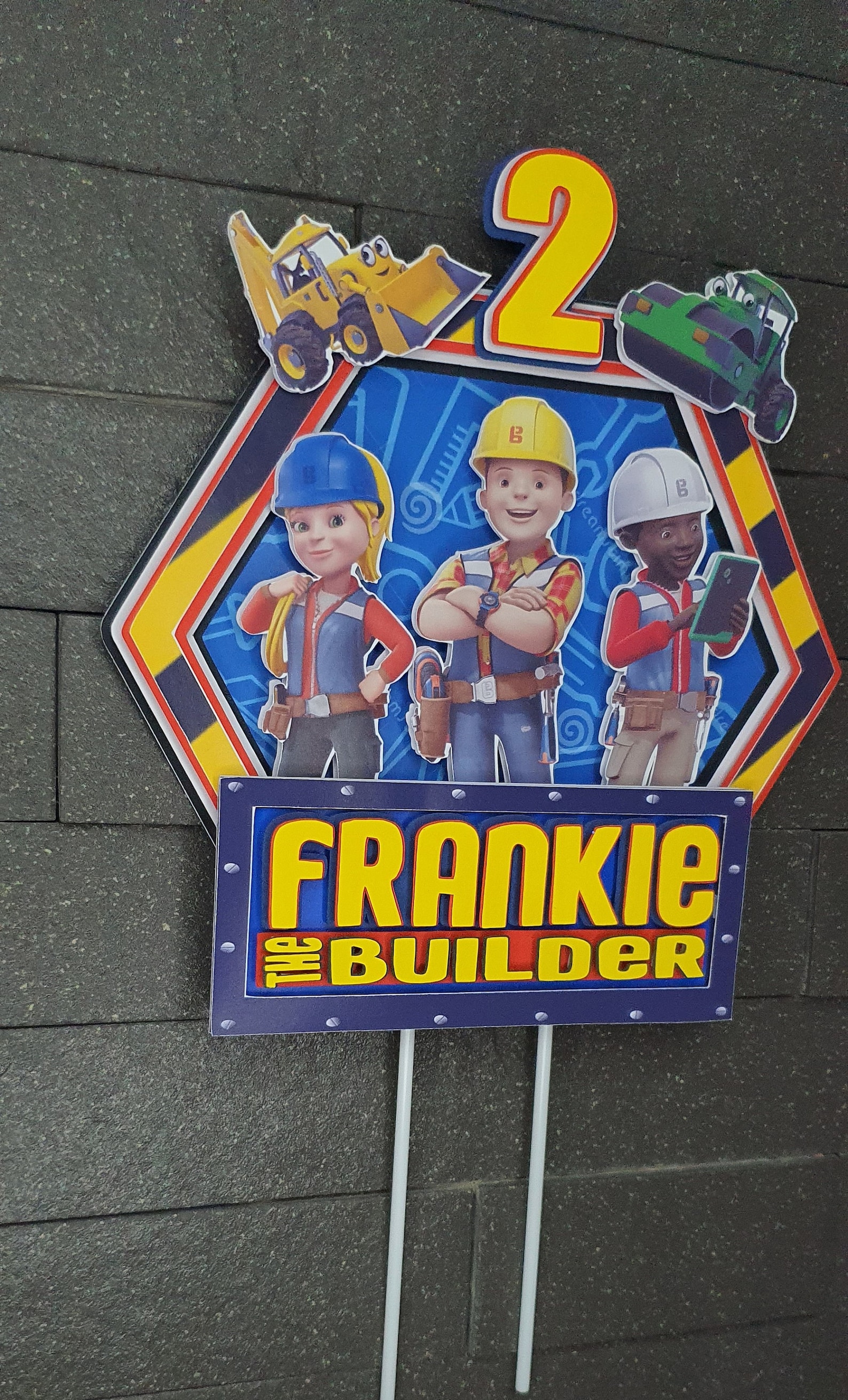 Personalised Bob the Builder Cake Topper 3D With Name and Age - Etsy