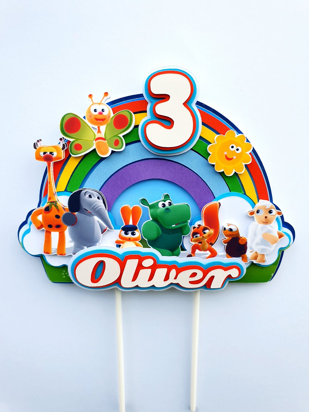 Personalised Baby Cake Topper Tv 3D With Name and Age - Etsy