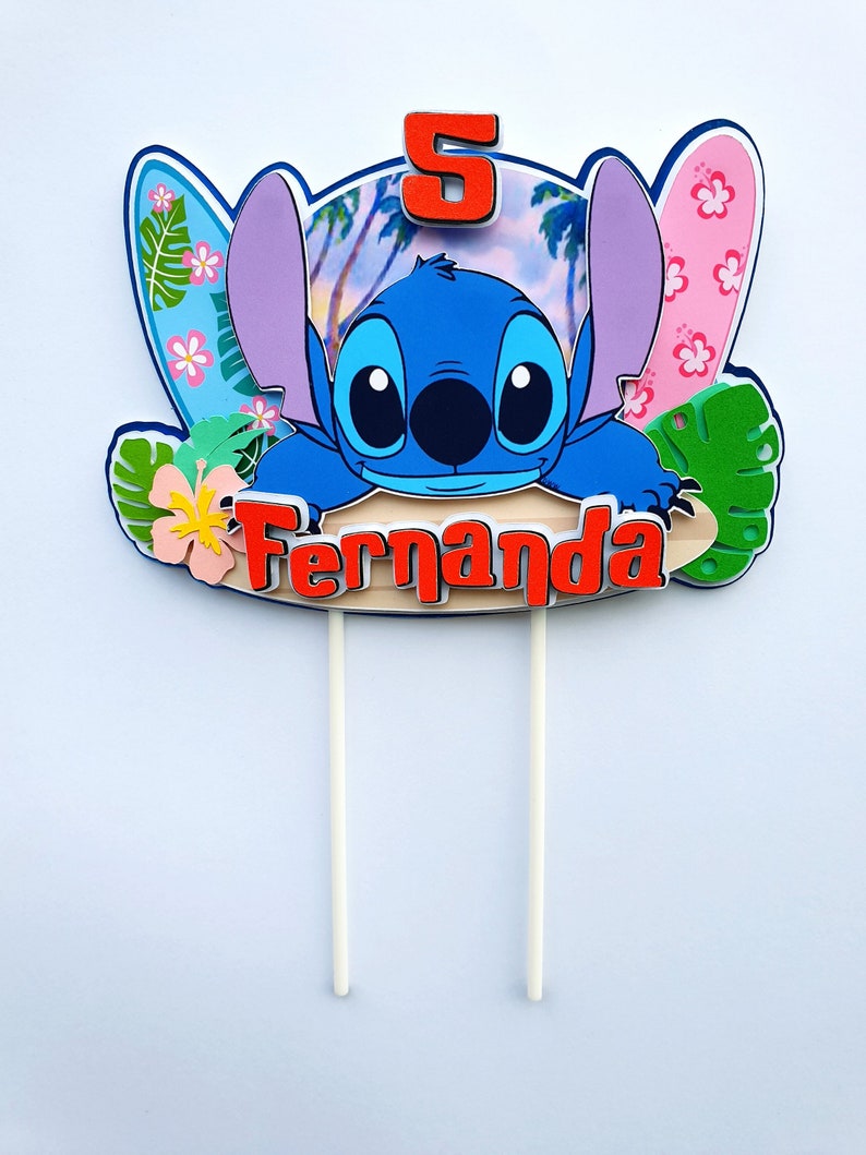 Personalised Stitch Cake Topper 3D With Name and Age - Etsy