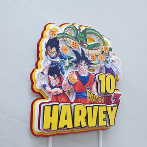 Personalised Dragon Ball Cake Topper 3D With Name and Age - Etsy