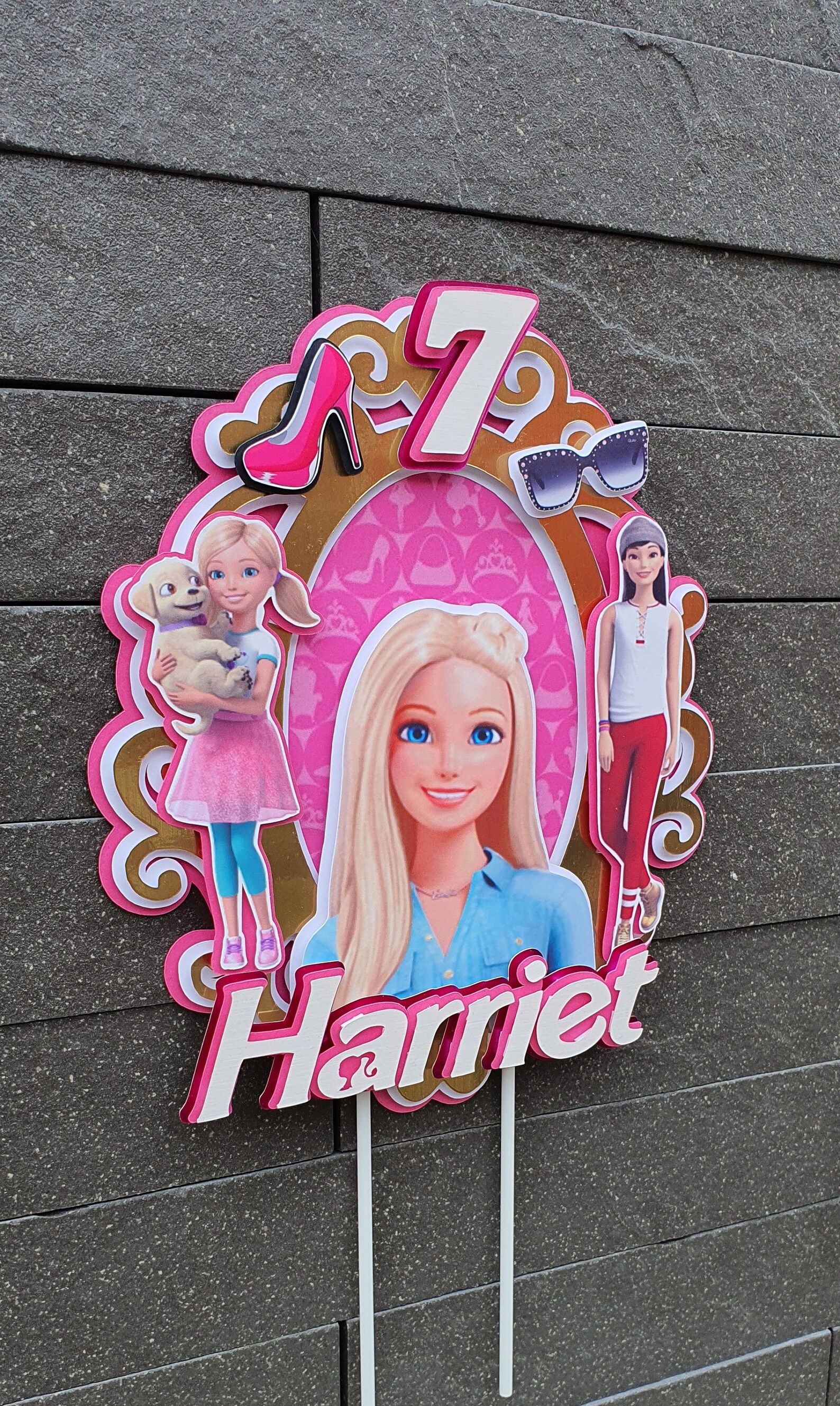 Personalised Barbie Cake Topper 3D With Name and Age. - Etsy UK
