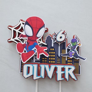 Personalised Spiderman Cake Topper 3D With Name and Age - Etsy