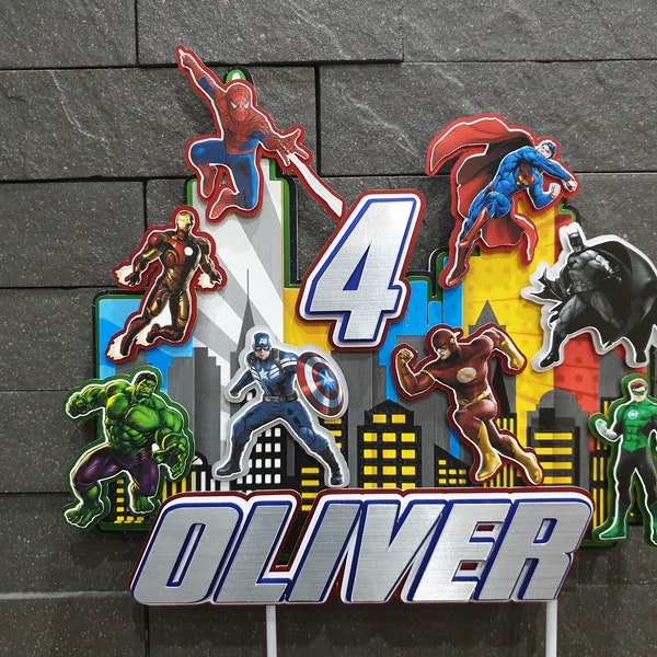 Superhero Cake Topper - Etsy UK