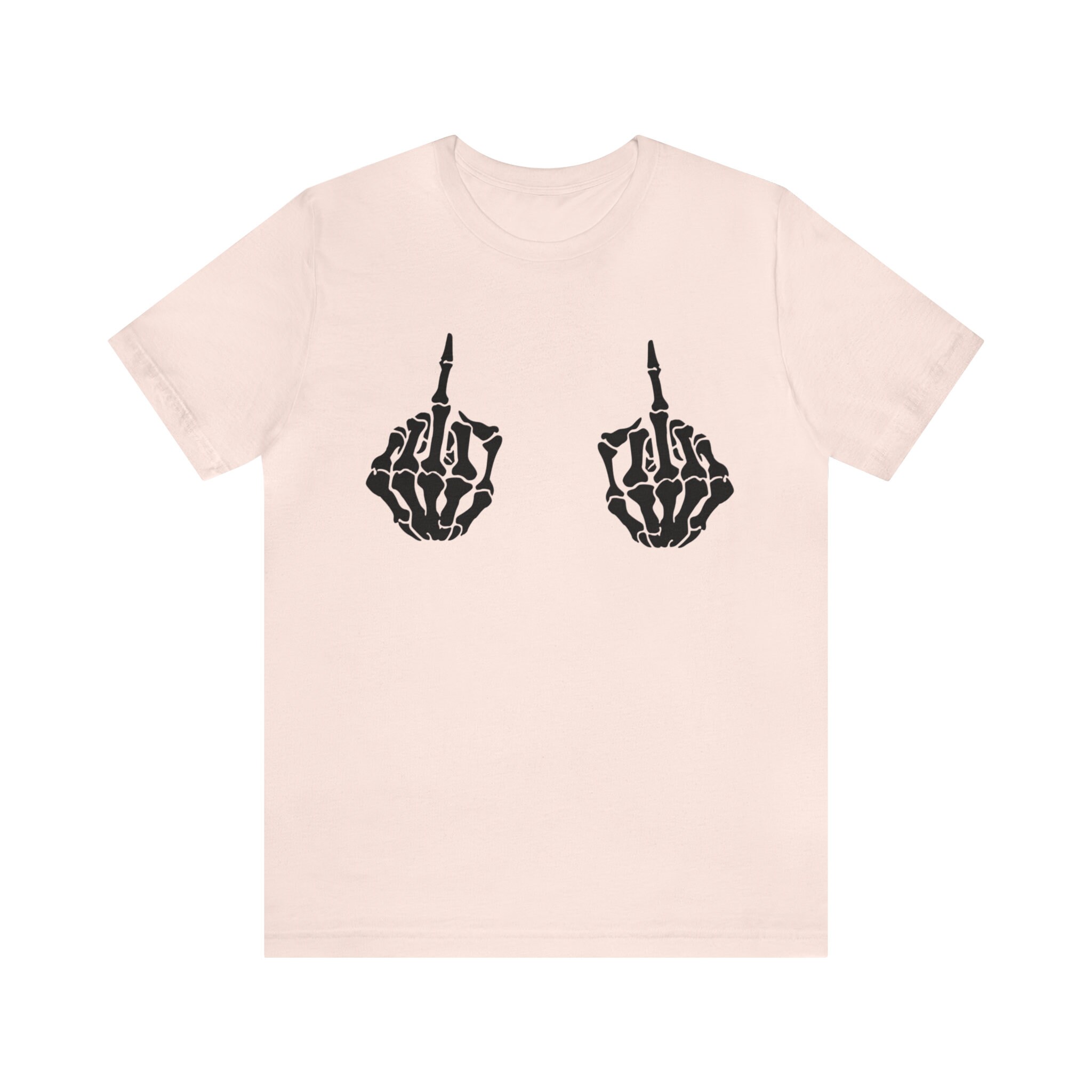 Skeleton Middle Finger Tee - Etsy