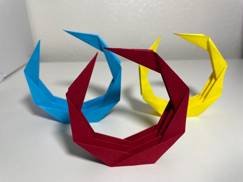 Handmade 3D Origami Crescent Moon - Etsy