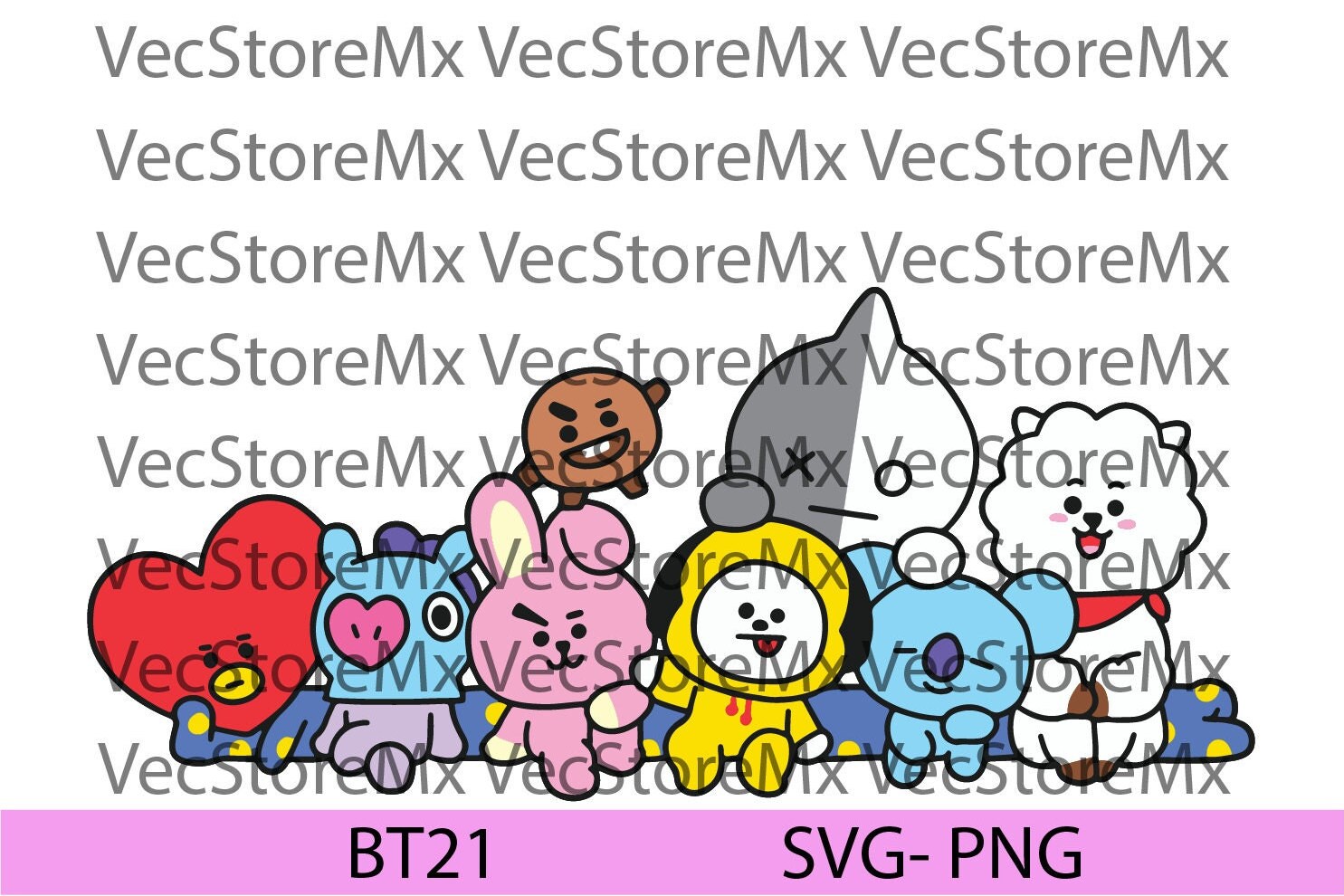 BT21 SVG 1 Designs Svg Png Cricut Cut File, Silhouette Cut File Instant ...