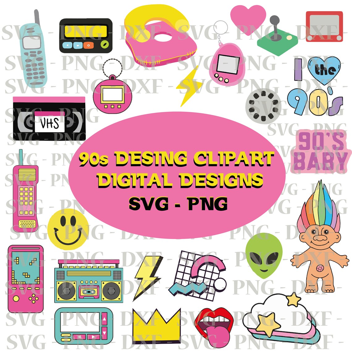 90s Clipart 90s Clipart Bundle 1990 90s Party Retro 90s - Etsy México